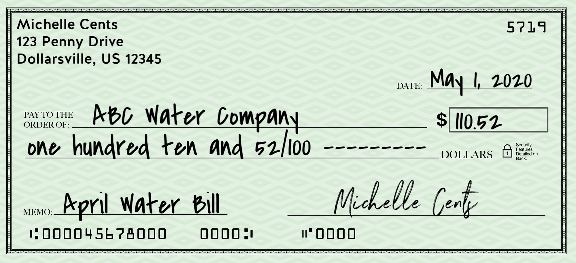 Writing A Check Example Qasmundo